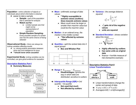 Stat Final Cheat Sheets Google Docs