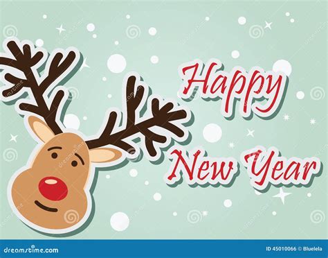 Reindeer Happy New Year Stock Vector Image 45010066