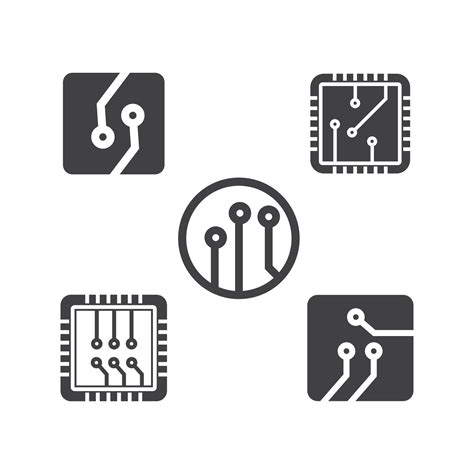 Circuit Board Line Cpu Chip Icon Logo Illustration Vector 18913716 Vector Art At Vecteezy