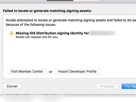 Missing Ios Distribution Signing Identity For Xxx
