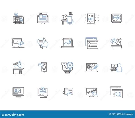 Networking People Outline Icons Collection Networking People