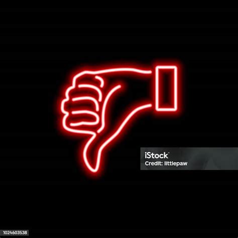 Pollice In Su Rosso Lucido Antipatia Pulsante Mano Elemento Illustrazione Vettoriale Immagini