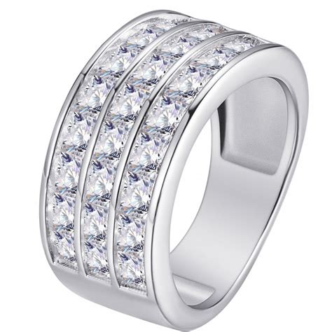 Mens Silver Cubic Zirconia Ring