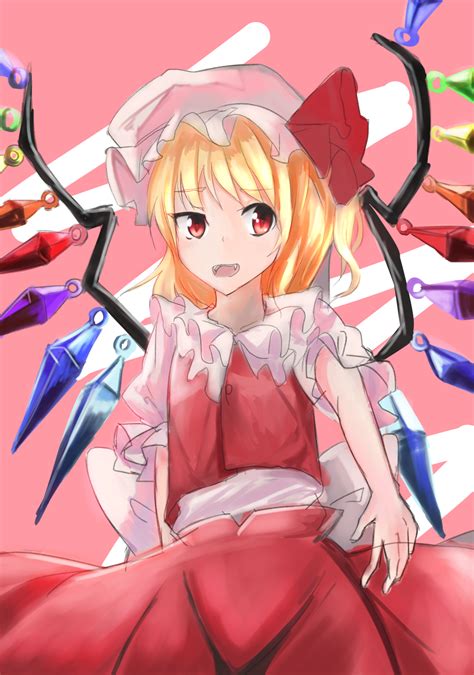 Ie Funa Flandre Scarlet Touhou Highres 1girl Back Bow Blonde Hair