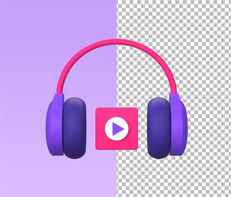 Premium Psd 3d Illustration Of Using Headphone For Online Streaming With Video For Ui Ux