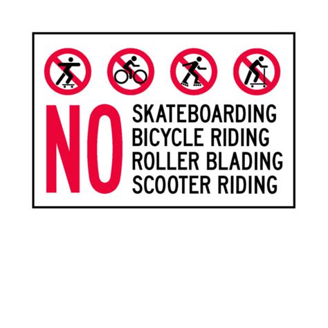 No Skateboarding Bicycle Roller Blading Scooter Epic Signs