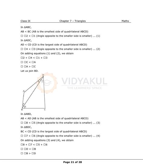 Class 9th Math Triangles Ncert Solution Cbse 2023
