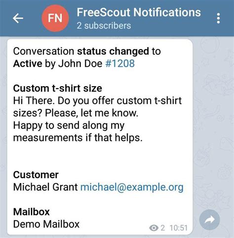Telegram Notifications Module FreeScout