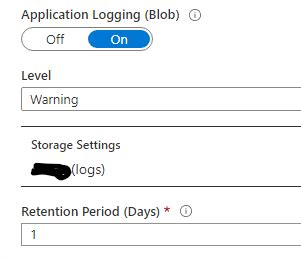 C Azure App Service Application Logging Blob Does Not Delete