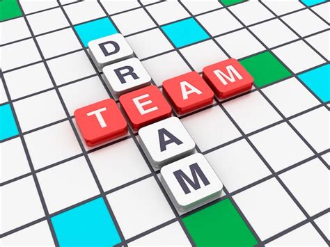 Premium Photo Crossword Dream Team With Blocks