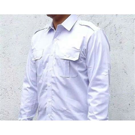Jual Baju Seragam Kemeja Pdl Putih Pria Lengan Panjang Lengan Pendek