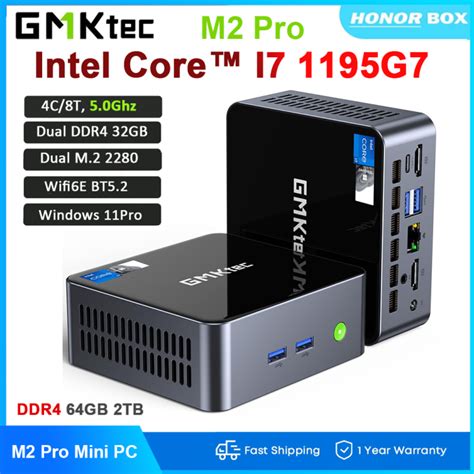 Gmktec GMK M2 Pro PC In I7 1195g7 Nuc DDR4 NVMe SSD Windows 11 Pro 16GB 32GB 512GB 1TB Wifi6 Bt5