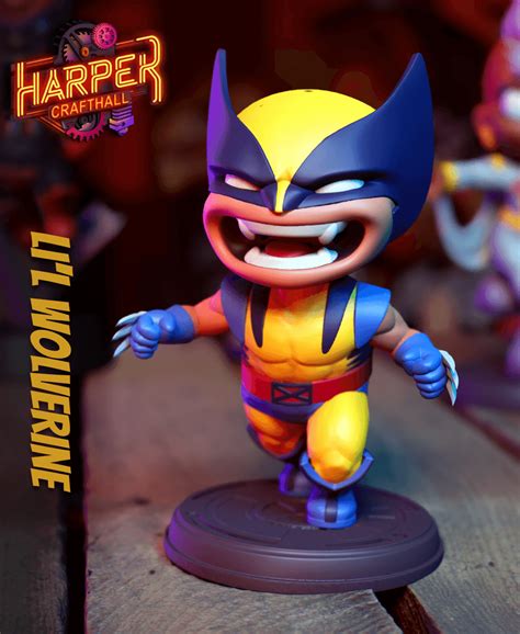 Lil Wolverine Pool Multicolor Wolverine And Deadpool Fanart Collectible Figure 3d Model By