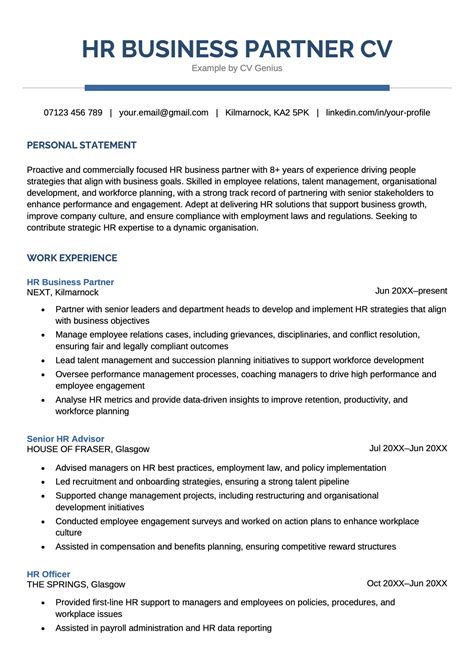 Hr Manager Cv Examples And Writing Tips