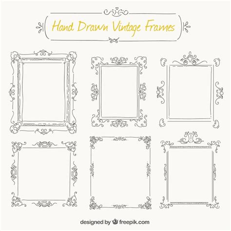 Free Vector Hand Drawn Vintage Frames