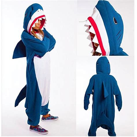 Tlzu Pijama De Una Pieza Para Parejas De Tiburones De Dibujos Animados