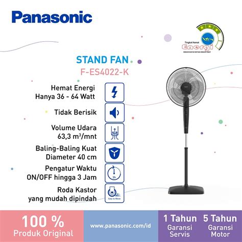 Jual Panasonic F Es4022 K Kipas Angin Berdiri Stand Fan Shopee