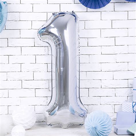 Silver Any Age Foil Number Birthday Balloon By Postbox Party