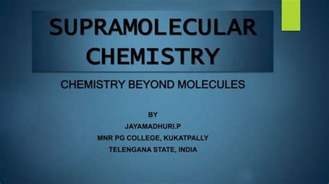 Supramolecular Chemistry Ppt