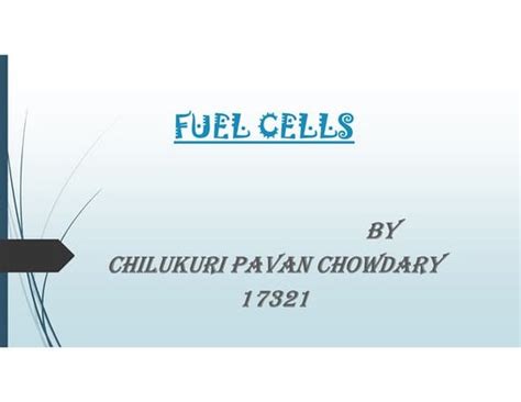 Ppt On Hydrogen Fuel Cell Ppt