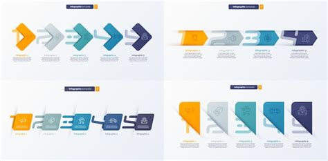 Premium Vector Set Of Vector Number Infographic Template Composed Of