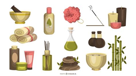 Baixar Vetor De Conjunto De ícones De Massagem De Spa