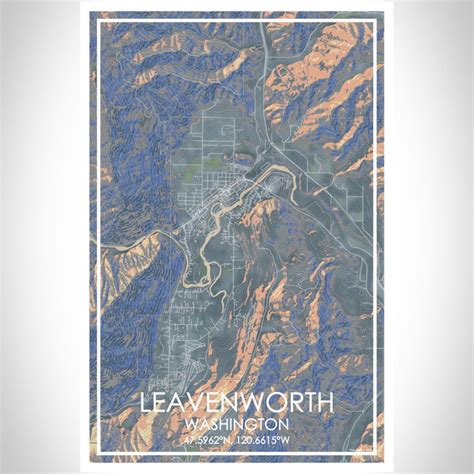 Leavenworth Washington Map Print In Afternoon — Jace Maps