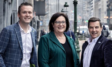 Vakbondsleiders Bert Engelaar Ann Vermorgen En Gert Truyens ‘onze