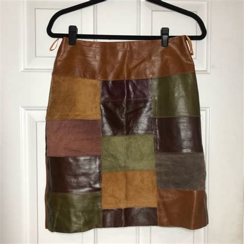 Maxima Skirts Vintage Maxima Wilsons Leather Patchwork 7s Skirt