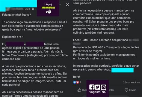 Vagas arrombadas oferta de emprego para secretária viraliza