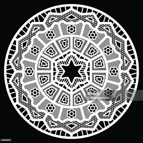 레이스 라운드 페이퍼 Doily 레이스 눈송이 인사말 요소 패키지 벡터 일러스트레이션 공휴일에 대한 스톡 벡터 아트 및 기타