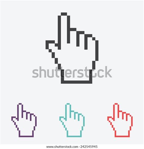 Pixel Hand Cursor Vector Stock Vector Royalty Free 242545945 Shutterstock