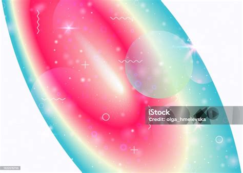 무지개 배경에 활기찬 그라데이션 홀로그램 동적 유체 코스모스 홀로그램 공주에 대한 스톡 벡터 아트 및 기타 이미지 공주 무지개 무지갯빛 다양한 색상 Istock