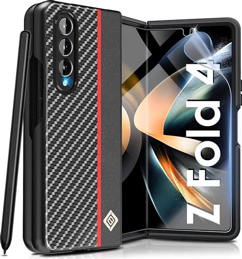 Handyhülle für Samsung Galaxy Z Fold Hülle mit Displayschutzfolie D Aramidfaser Matte