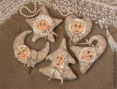 Купить Текстильные украшения на елку бежевый Праздник елочное украшение… Alternative