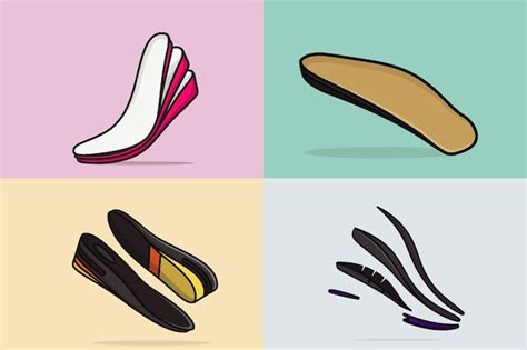 Premium Vector Set Of Comfortable Orthotics Shoe Insole Pair Arch