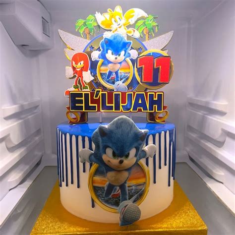 Sonic Cake Topper Sonic Hedgehog Cake Topper Sonic Shaker Cake Topper