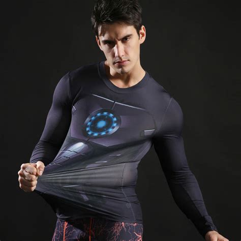 Long Sleeve Iron Man Compression Shirt For Men I Am Superhero