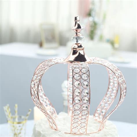 Buy 14 Rose Gold Crystal Metallic Royal Crown Cake Topper Fillable