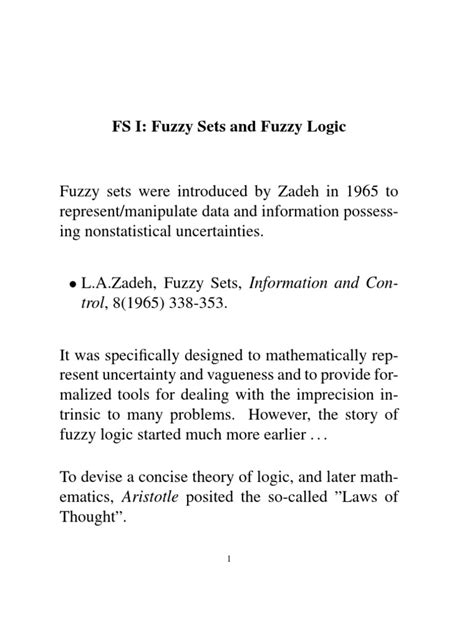 Introduction To Fuzzy Logic Pdf Fuzzy Logic Logic