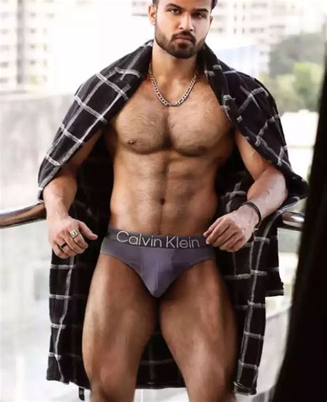 Shirtless Bollywood Men Beard Body Bulge Briefs Babe