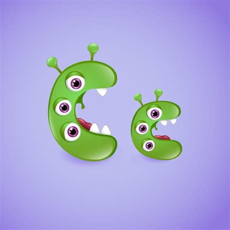 Premium Vector Monster Alphabet Letter C On Purple Background