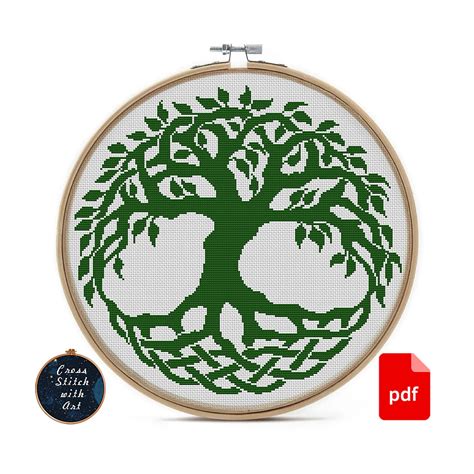 Celtic Cross Stitch Pattern Tree Of Life Cross Stitch Celtic Etsy