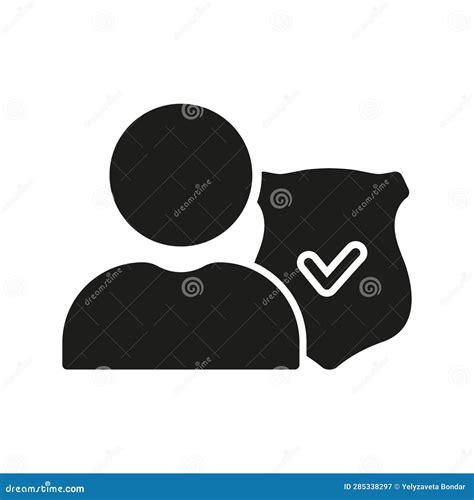 Human Data Protection Silhouette Icon Business Safety Glyph Pictogram Shield Protect Person