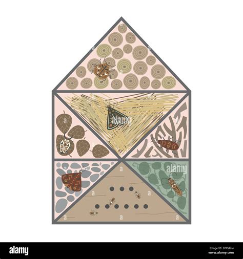 Decorated Protected Wood House With Compartments And Natural