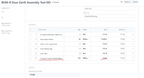 Bom Cost Update Feature Requests Frappe Forum