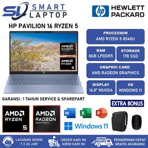 Jual Laptop Gaming Hp Pavilion Amd Ryzen U Ram Gb Ddr Tb Ssd Wuxga Ips Windows