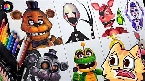 Dibujando Todo Five Nights At Freddys Freddy Foxy Bloob Toy Chica Mangle Y