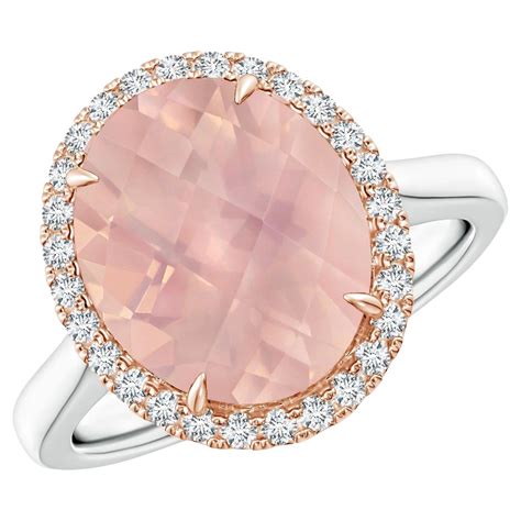 Customizable Gia Certified Natural Oval Rose Quartz Cathedral Ring In