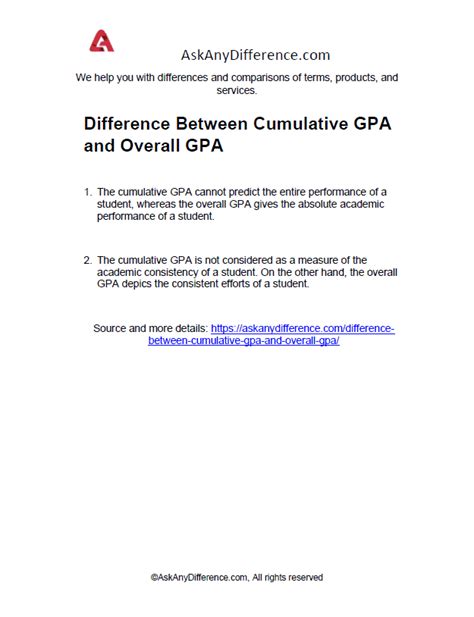 Difference Between Cumulative GPA And Overall GPA
